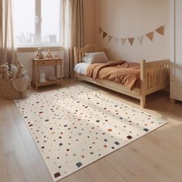 Kinderteppich Hanse Home "Funny Squares", creme multifarben, B:160cm H:10mm L:235cm, Polypropylen, Teppiche, Kinderteppich, Pflegeleicht, Weich, Kinderzimmer, Spielteppich, Spielunterlage