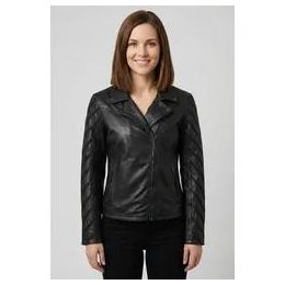 Lederjacke Mauritius "MWCady", Damen, Gr. XXXL(46), schwarz, Obermaterial: 100% Schafsleder. Futter: 100% Baumwolle. &Auml;rmelfutter: 92% Polyester, 8% Elasthan, unifarben, regular fit h&uuml;ftlang, mit &Auml;rmeleinsatz abgesteppte Kante, Jacken, mit Mesh-Eins&auml;tzen an den &Auml;rmeln