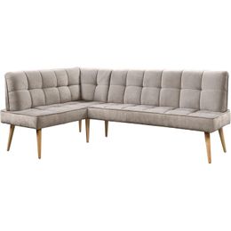 Eckbank, B:234cm H:95cm T:156cmsand, exxpo - SOFA FASHION, 100% PES, Esszimmer, Sitzb&auml;nke, "Latte", moderne Sitz- und R&uuml;ckensteppung, bequem und
