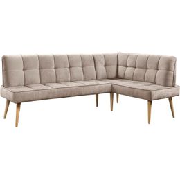 Eckbank, B:234cm H:95cm T:156cmbeige, exxpo - SOFA FASHION, 100% PES, Esszimmer, Sitzb&auml;nke, "Latte", moderne Sitz- und R&uuml;ckensteppung, bequem und