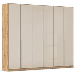 Dreht&uuml;renschrank OTTO HOME "Kleiderschrank Kleiderschr&auml;nke Schrank Garderobe AGORDO mit Glasfront", beige (eiche artisan, glas beige (champagner)), B:271cm H:229cm T:54cm, Holzwerkstoff, Schr&auml;nke, Dreht&uuml;renschrank, durchdachte Innenausstattung, in 7 Breiten und 2 H&ouml;hen MADE IN GERMANY