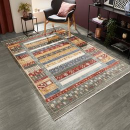 Teppich LUXOR living "Rocco", gr&uuml;n, multi, B:200cm H:11mm L:310cm, Polyester, Teppiche, Teppich, Vintage-Look, verschiedene Designs, mit Fransen, Wohnzimmer