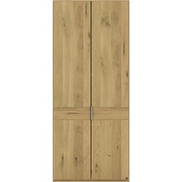 Kleiderschrank Musterring "Savona, Kleiderschrank, Schrank, Garderobe, teilmassiv Eiche", braun, B:100cm H:236cm, Schr&auml;nke, Kleiderschrank, T&uuml;ren in Bianco-Eiche massiv, mit Querriegel, verschiedene Gr&ouml;&szlig;en