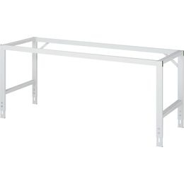 eurokraft pro Fahrbarer Arbeitstisch, Arbeitsh&ouml;he 910 - 1230 mm, BxT 2000 x 800 mm, 1 Schublade 150 mm