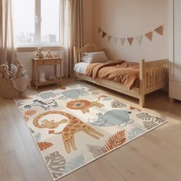 Kinderteppich Hanse Home, B:200cm H:10mm L:290cmcreme multifarben, Polypropylen, Teppiche, "Savanna", Pflegeleicht, Weich, Kinderzimmer,