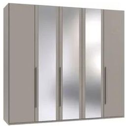 Dreht&uuml;renschrank wimex "London in den Breiten 180cm, 225cm und 270cm erh&auml;ltlich, inkl. Spiegel", saharagrau, griffe saharagrau, B:225cm H:208cm T:58cm, Holzwerkstoff, Schr&auml;nke, Dreht&uuml;renschrank, Kleiderschrank wahlweise mit Basic- o. Premium-Ausstattung erh&auml;ltlich