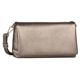 Abendtasche Tom Tailor "Xia", Damen, Gr. B/H/T: 23cm x 13cm x 5cm, metallic taupe, Polyurethan, clean, gepflegt, gepr&auml;gtes Muster, unifarben, Taschen Abendtasche, klares Design mit Logopr&auml;gung und flie&szlig;ender Silhouette in Lederoptik