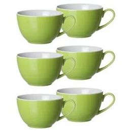 Ritzenhoff & Breker Tasse RITZENHOFF & BREKER "Kaffeetassen Doppio 200 ml 6er Set", gr&uuml;n, Porzellan, Trinkgef&auml;&szlig;e, Tasse
