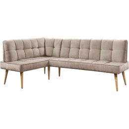 Eckbank, B:234cm H:95cm T:156cmbeige, exxpo - SOFA FASHION, 100% PES, Esszimmer, Sitzb&auml;nke, "Latte", moderne Sitz- und R&uuml;ckensteppung, bequem und