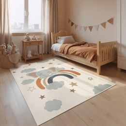 Kinderteppich Hanse Home "Dreamy Jumbo", creme multifarben, B:200cm H:10mm L:290cm, Polypropylen, Teppiche, Kinderteppich, Pflegeleicht, Weich, Kinderzimmer, Spielteppich, Spielunterlage