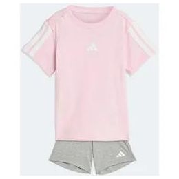 Trainingsanzug Adidas SPORTSWEAR "I 3S T-SET 160", M&auml;dchen, Gr. 62, clear pink, wei&szlig;, wei&szlig;, Obermaterial: 100% Baumwolle, Sportanz&uuml;ge Trainingsanzug