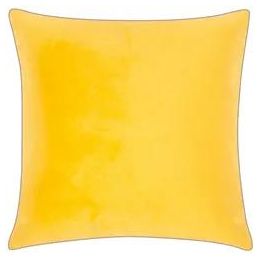 Dekokissen Pad "Elegance", gelb, unifarben, B:40cm H:2cm L:40cm, Polyester, Dekokissen_Sitzkissen_Kissenh&uuml;llen, Design als Basic, aus Samt, elegante Optik