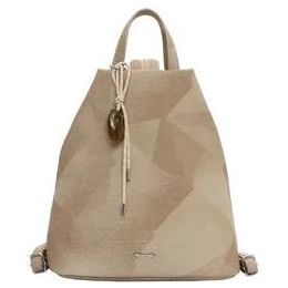 Rucksack Tamaris "Rucksack TAS Karen", Gr. B/H/T: 29cm x 31cm x 17cm, beige (sand 420), Obermaterial: 60% Polyurethan PU. 40% Polyester PES., Rucks&auml;cke Rucksack