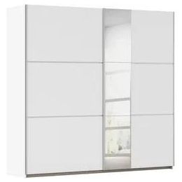 Schwebet&uuml;renschrank Rauch "Kleiderschrank Schrank Garderobe TOPSELLER ASTANA", wei&szlig; (alpinwei&szlig;), B:218cm H:210cm T:59cm, Holzwerkstoff, Schr&auml;nke, Schwebet&uuml;renschrank, mit 3 Spiegelelementen, Metallgriffleisten alufarbig MADE IN GERMANY