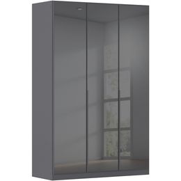 Dreht&uuml;renschrank OTTO HOME "Kleiderschrank Kleiderschr&auml;nke Schrank Garderobe AGORDO mit Glasfront", grau (graumetallic, glas basalt), B:136cm H:210cm T:54cm, Holzwerkstoff, Schr&auml;nke, Dreht&uuml;renschrank, durchdachte Innenausstattung, in 7 Breiten und 2 H&ouml;hen MADE IN GERMANY