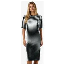 Maxikleid Noisy may "NMMAYDEN 2/4 DRESS NOOS", Damen, Gr. S, N-Gr, schwarz stripes:hellwei&szlig;, Obermaterial: 65% Polyester, 35% Viskose, gestreift, unifarben, loose fit kn&ouml;chellang, Rundhals, Kleider Maxikleid
