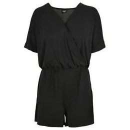 Jumpsuit Urban Classics "Urban Classics Damen Ladies Short Modal Jumpsuit", Damen, Gr. L, US-Gr&ouml;&szlig;en, schwarz, 77% Modal, 23% Polyester, unifarben, loose fit, Overalls Jumpsuit