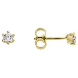 Paar Ohrstecker Firetti "Schmuck Geschenk Gold 333 Ohrschmuck Ohrringe Solit&auml;r Lab Grown", gelbgoldfarben, Ohrringe, Damen, 4mm, 0,25 VS = sehr kleine Einschl&uuml;sse, Diamanten Gelbgold 333, Diamanten, Gelbgold 333, mit Brillanten