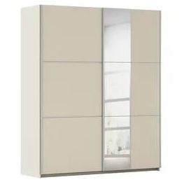 Schwebet&uuml;renschrank Rauch "Kleiderschrank Schrank Garderobe TOPSELLER ASTANA", beige (champagner), B:175cm H:210cm T:59cm, Holzwerkstoff, Schr&auml;nke, Schwebet&uuml;renschrank, mit 3 Spiegelelementen, Metallgriffleisten alufarbig MADE IN GERMANY