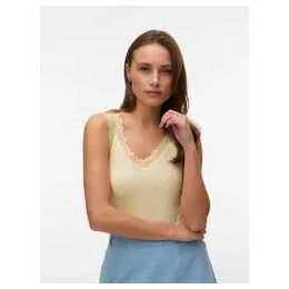 V&eacute;ro Moda Spitzentop VERO MODA "VMROSA SL TOP JRS NOOS", Damen, Gr. M, flan, Jersey, Obermaterial: 95% Viskose, 5% Elasthan, unifarben, figurbetont normal, V-Ausschnitt, Tops Spitzentop, Viskosemischung
