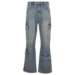 Stoffhose 2Y STUDIOS "2Y Studios Vorin Cargo Baggy Jeans", Herren, Gr. 30, Normalgr&ouml;&szlig;en, vintage blau, 100% Baumwolle, unifarben, relaxed fit, Hosen Stoffhose