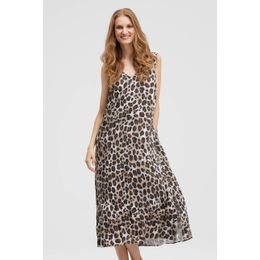 Smith & Soul Sommerkleid SMITH & SOUL, Damen, Gr. M, US-Gr&ouml;&szlig;en, nougat print, Web, Material: 100% Viskose, regular fit Midi, V-Ausschnitt, normaler Saum, Kleider Sommerkleid, mit Taschen