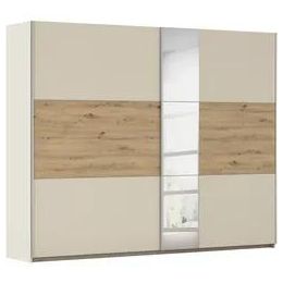 Schwebet&uuml;renschrank Rauch "Kleiderschrank Schrank Garderobe TOPSELLER ASTANA", beige (champagner, eiche artisan), B:261cm H:210cm T:59cm, Holzwerkstoff, Schr&auml;nke, Schwebet&uuml;renschrank, mit 3 Spiegelelementen, Metallgriffleisten alufarbig MADE IN GERMANY