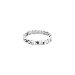 Tommy Hilfiger Damen Gliederarmband "H-LINK", 19cm, Edelstahledelstahlfarben, blau, rot, wei&szlig;, Edelstahl, Armb&auml;nder