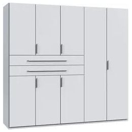 Dreht&uuml;renschrank wimex "Digit Kleiderschrank wahlweise mit oder ohne Spiegel", wei&szlig;, B:225cm H:208cm T:58cm, Holzwerkstoff, Schr&auml;nke, Dreht&uuml;renschrank, erh&auml;ltlich in den Breiten 225cm oder 270cm (mit 8 oder 10 T&uuml;ren)