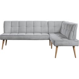 Eckbank, B:234cm H:95cm T:156cmsilber, exxpo - SOFA FASHION, 94% PES, 6% NY, Esszimmer, Sitzb&auml;nke, "Latte", moderne Sitz- und R&uuml;ckensteppung, bequem