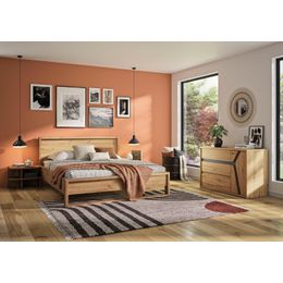 Schlafzimmer-Set GAMI "ALANA", eiche artisan nachbildung, Eiche Artisan Nachbildung + ohne Matratze, B/H: 160cm x 200cm, Eiche Artisan Nachbildung, Holzwerkstoff, Schlafzimmerm&ouml;bel-Sets, Ein elegantes und funktionales Schlafzimmer