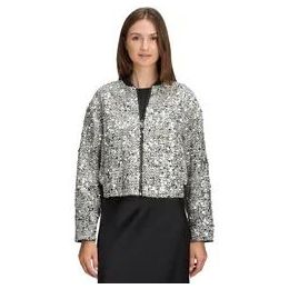 BETTY & CO Jackenblazer BETTY & CO "Damen mit Pailletten", Damen, Gr. 34, gr&uuml;n (schwarz, silber), Obermaterial: 100% Polyester; Futter: 100% Polyester, oversize normal, Rundhals, Blazer