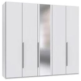 Dreht&uuml;renschrank wimex "London in den Breiten 180cm, 225cm und 270cm erh&auml;ltlich, inkl. Spiegel", wei&szlig;, griffe wei&szlig;, B:225cm H:208cm T:58cm, Holzwerkstoff, Schr&auml;nke, Dreht&uuml;renschrank, Kleiderschrank wahlweise mit Basic- o. Premium-Ausstattung erh&auml;ltlich