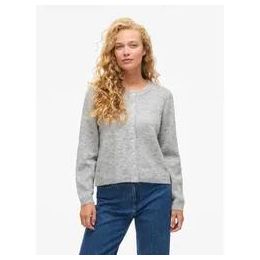Strickjacke Vila "VILORY O-NECK L/S KNIT CARDIGAN-NOOS", Herren, Gr. XXL, light grau melange, Rippstrick, Obermaterial: 45% Polyamid, 20% Wolle, 19% Polyacryl, 10% Alpaka, 6% Elasthan, unifarben, regular fit normal, Rundhals, Rippb&uuml;ndchen, Strickjacken Strickjacke, Materialmix, regular fit