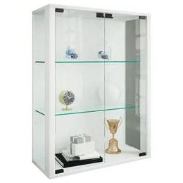 Wandregal Vcm "Wandvitrine H&auml;ngevitrine Glasvitrine Glas Udina M", wei&szlig;, B:60cm T:25cm, Regale, Wandregal