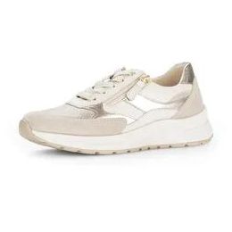 Keilsneaker Gabor "COMO", Damen, Gr. 41, beige kombiniert, Leder, Textil, Schuhe, Freizeitschuh, Halbschuh, Schn&uuml;rschuh in Komfortweite K (=extraweit)
