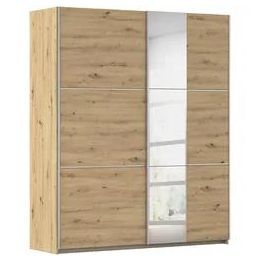 Schwebet&uuml;renschrank Rauch "Kleiderschrank Schrank Garderobe TOPSELLER ASTANA", eiche artisan, B:175cm H:210cm T:59cm, Holzwerkstoff, Schr&auml;nke, Schwebet&uuml;renschrank, mit 3 Spiegelelementen, Metallgriffleisten alufarbig MADE IN GERMANY