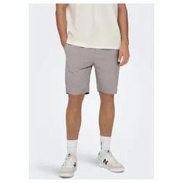 Only & Sons Shorts ONLY & SONS "ONSLINUS 0007 COT LIN SHORTS NOOS", Damen, Gr. M, N-Gr, bungee cord detail:two tone (wei&szlig;), Web, Obermaterial: 75% Baumwolle, 25% Leinen, unifarben, loose fit kniefrei, Hosen Shorts, Baumwolle mit Leinen, normal geschnitten