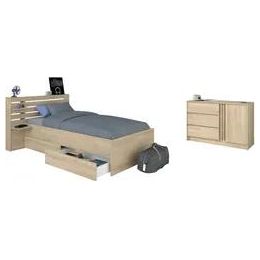 Jugendzimmer-Set Parisot "Parisot Escale 11", braun, ohne Matratze, B/H: 90cm x 200cm, Schlafzimmerm&ouml;bel-Sets
