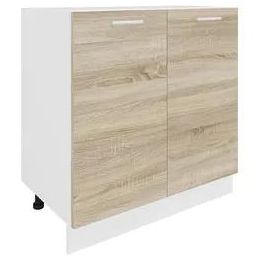 Unterschrank Vcm "K&uuml;chenschrank B 80 cm Unterschrank Dreht&uuml;ren Esilo", braun (wei&szlig;, sonoma, eiche), B:80cm T:46cm, Obermaterial: 100% Holz Wood., Schr&auml;nke, Unterschrank