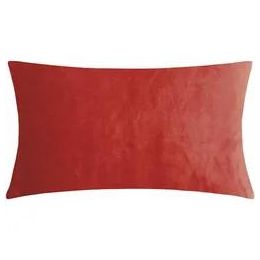Dekokissen Pad "Smooth", rot, unifarben, B:25cm H:2cm L:50cm, Polyester, Dekokissen_Sitzkissen_Kissenh&uuml;llen, Perfekte Farbabstimmung