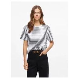 Kurzarmshirt Vila "VINORA S/S YD T-SHIRT - NOOS", Damen, Gr. L, schwarz beauty stripes:opt 2 hellwei&szlig;, Jersey, Obermaterial: 96% Baumwolle, 4% Elasthan, gestreift, regular fit normal, Rundhals, Shirts