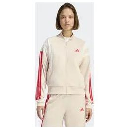 Sweatjacke Adidas SPORTSWEAR "3S FASHION TRACK", Damen, Gr. S, crystal linen, pure ruby, Obermaterial: 100% Polyester, normal, angesetztes B&uuml;ndchen, Sweatjacken Sweatjacke