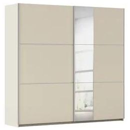 Schwebet&uuml;renschrank Rauch "Kleiderschrank Schrank Garderobe TOPSELLER ASTANA", beige (champagner), B:218cm H:210cm T:59cm, Holzwerkstoff, Schr&auml;nke, Schwebet&uuml;renschrank, mit 3 Spiegelelementen, Metallgriffleisten alufarbig MADE IN GERMANY