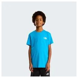 T-Shirt The North Face "TEEN BOX NSE REGULAR SS TEE", M&auml;dchen, Gr. L (146/152), meridian blau, Obermaterial: 100% Baumwolle, normal, Rundhals, Shirts T-Shirt, f&uuml;r Jugendliche, sportlicher Stil, Kurzarm, Rundhalsausschnitt