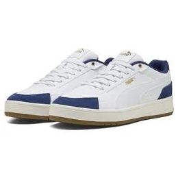 Sneaker Puma "Court Classico Sport Sneakers Erwachsene", Damen, Gr. 35,5, wei&szlig; blau jewel, Obermaterial: Synthetik, Kuhleder, Textil, Leder. Futter: Textil. Innensohle: Textil. Laufsohle: Gummi, Schuhe Sneaker