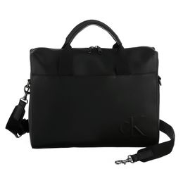 Aktentasche Calvin Klein "BOLD CK COMMUTER", Gr. B/H/T: 36cm x 27,5cm x 7cm, schwarz, Lederimitat, Taschen, Umh&auml;ngetasche, Businesstasche, Arbeitstasche
