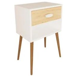 Nachttisch Vcm "Holz Nachttisch Beistelltisch Schublade Singol XL", braun (wei&szlig;, honig, eiche), B:45cm T:30cm, Sideboards, Nachttisch