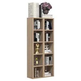 Standregal Vcm "Holz CD DVD Stand Aufbewahrung Deko Regal Megosa S", braun (sonoma, eiche), B:20cm T:17cm, Regale, Standregal