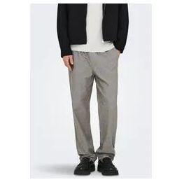 Only & Sons Schlupfhose ONLY & SONS "ONSSINUS LOOSE 0007 COT LIN PANT NOOS", Herren, Gr. L, N-Gr, bungee cord detail:two tone wei&szlig;, Web, Obermaterial: 75% Baumwolle, 25% Leinen, unifarben, loose fit kn&ouml;chellang, Hosen Schlupfhose, Baumwolle mit Leinen, locker geschnitten